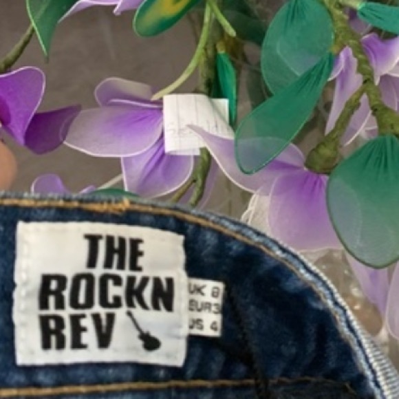 THE ROCK N REV | Shorts | Ana Corrine Butterfly Embroidered Denim ...